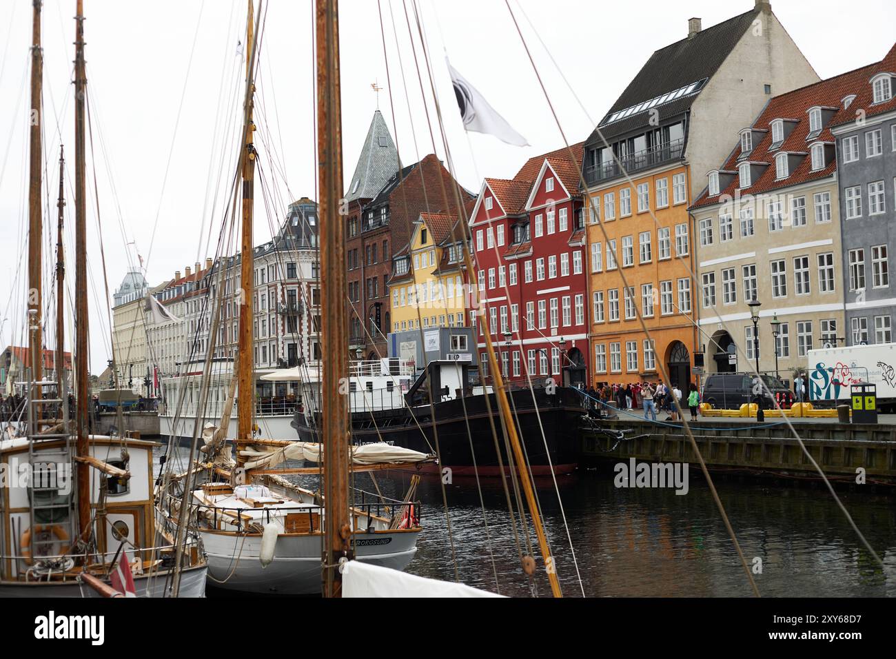 Copenhagen, Denmark - August 22, 2024: Colourful, captivating Nyhavn is ...