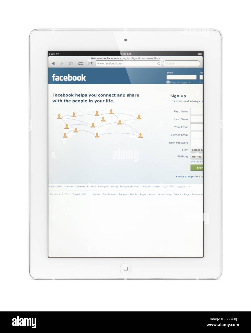 Facebook home page Cut Out Stock Images & Pictures - Alamy