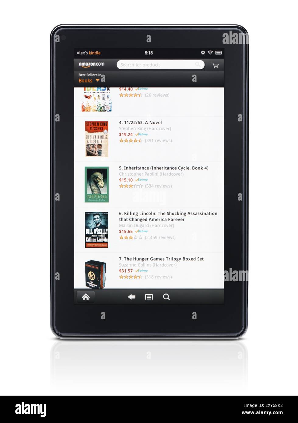 Kindle Fire tablet computer e-book reader with Amazon book store on its ...