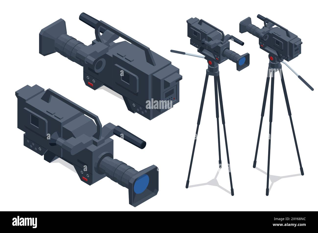 Professional Video Camera On Tripod Png