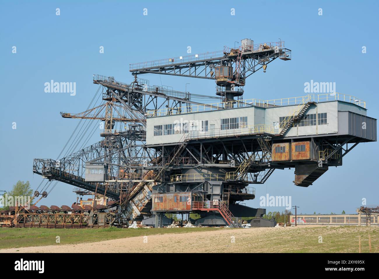 Gigantic excavator in the disused Ferropolis open-cast lignite mine ...