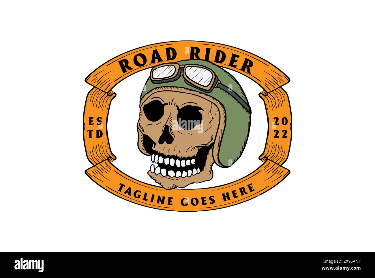 Retro Vintage Skull with Helmet for Motorcycle Biker Club Badge Emblem ...