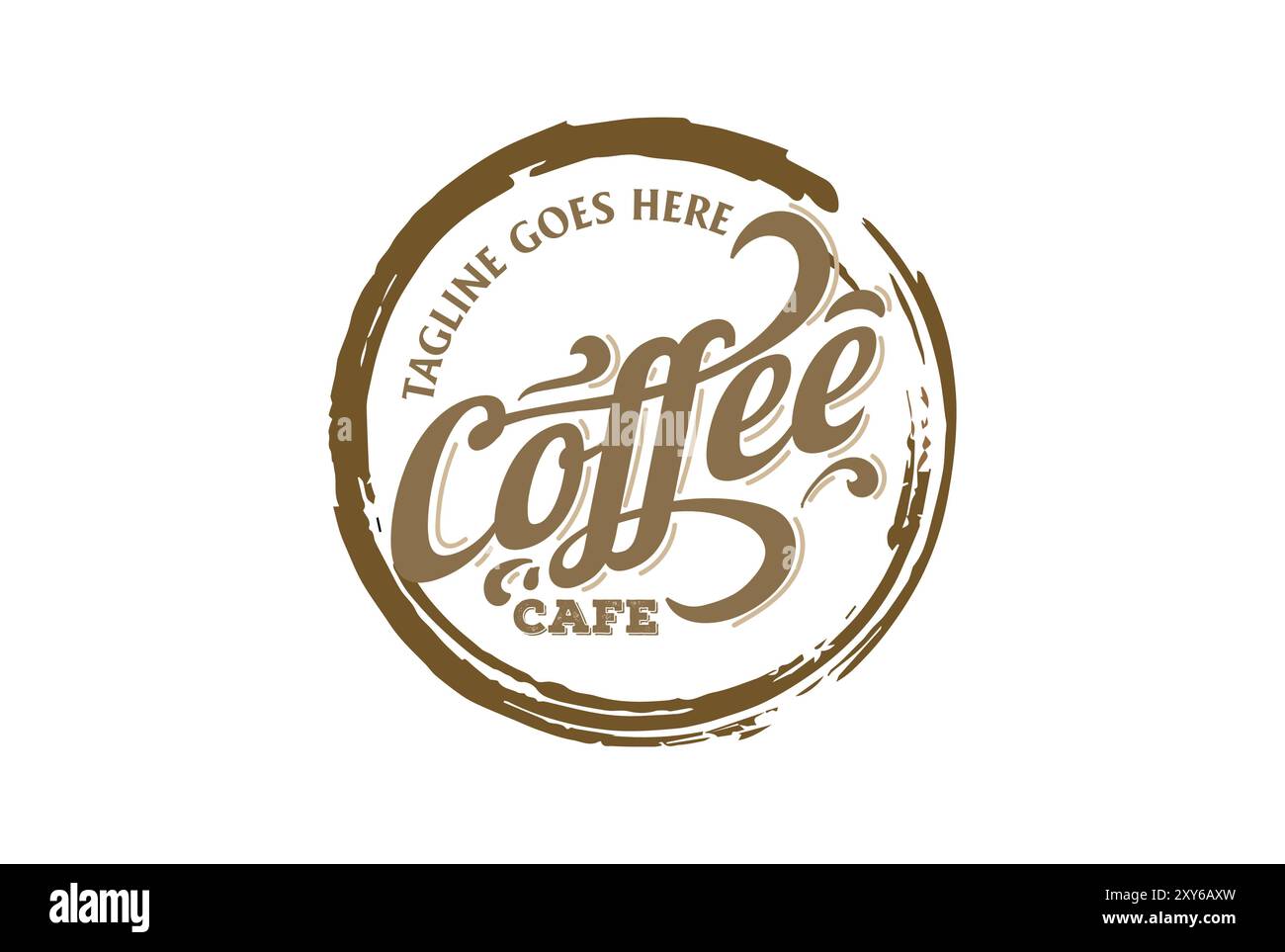 Retro Vintage Circular Coffee Letter Type Word Font Lettering ...