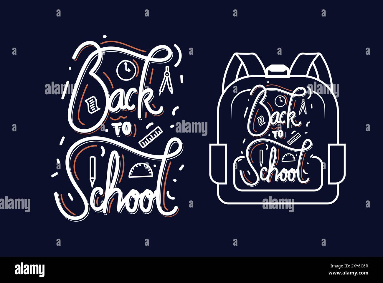 Back to School Calligraphic Text Type Word Font Letter Lettering ...