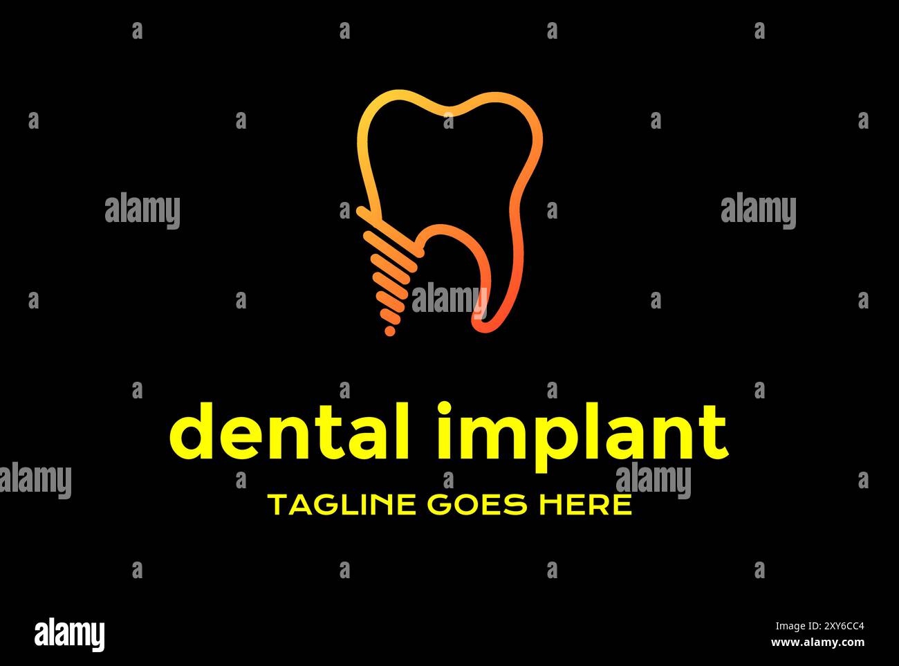 Simple Minimalist Modern Dental Implant Line Outline Logo Design Vector ...