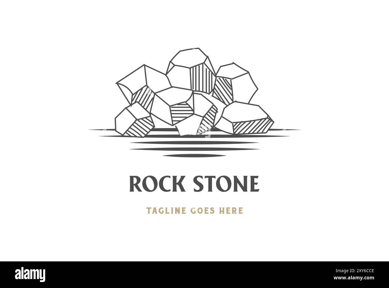 Vintage Retro Geometric Rock Stone Logo Design Vector Stock Vector ...