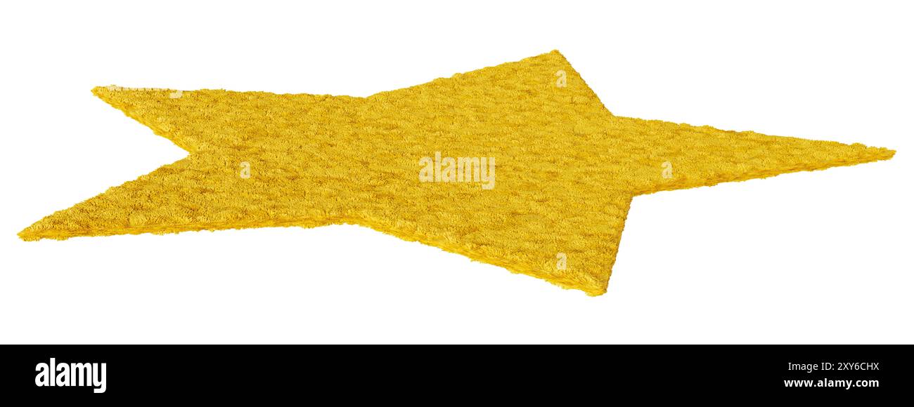 Vibrant, yellow carpet, star shape, with a detailed texture, perfect ...