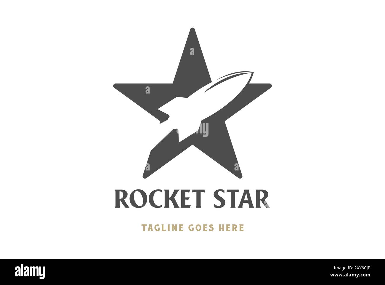 Vintage Minimalist Star with Flying Universe Rocket Space Logo Design ...