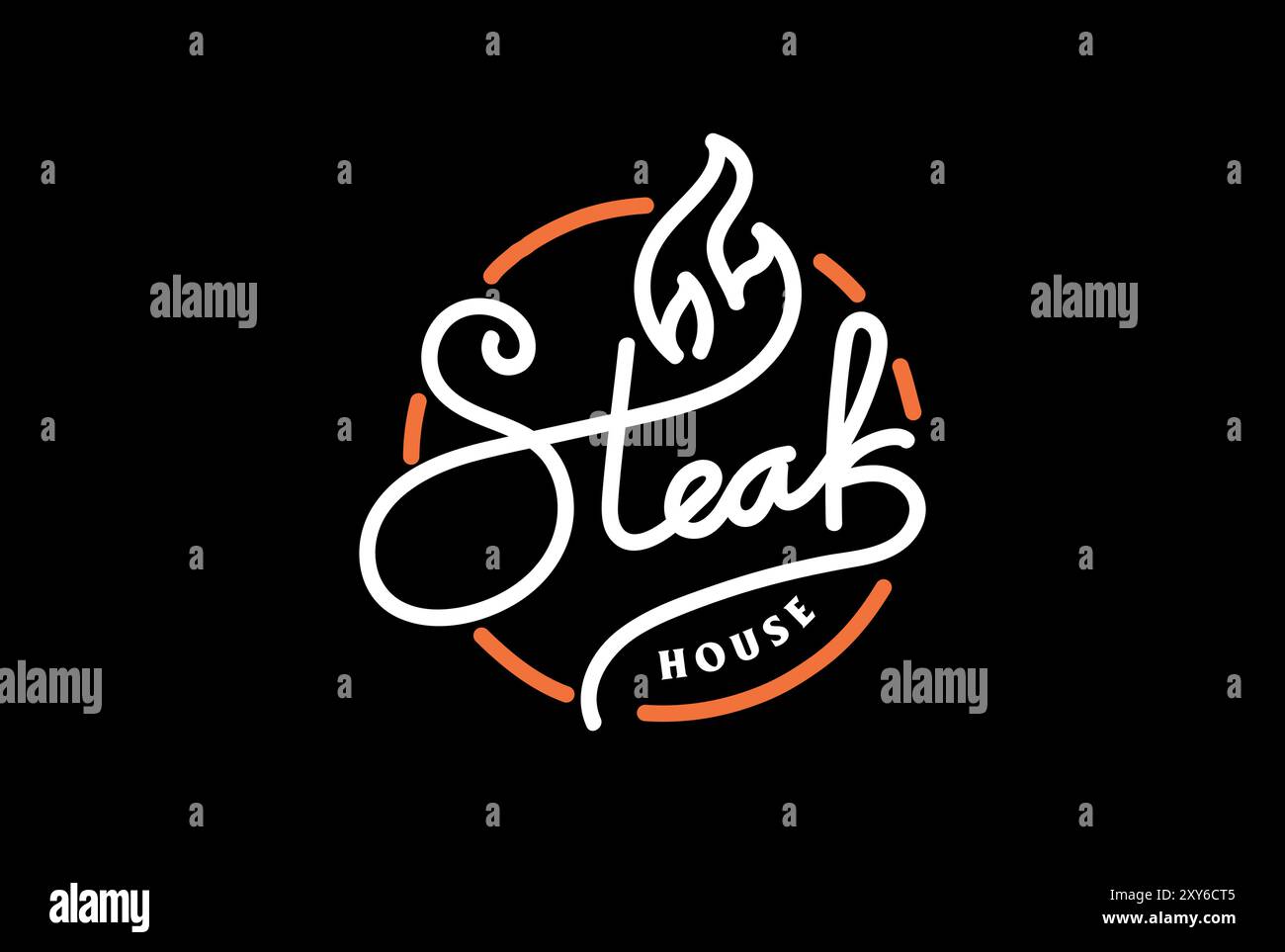 Steak House Type Text Word Lettering Font for BBQ Grill Restaurant Logo ...
