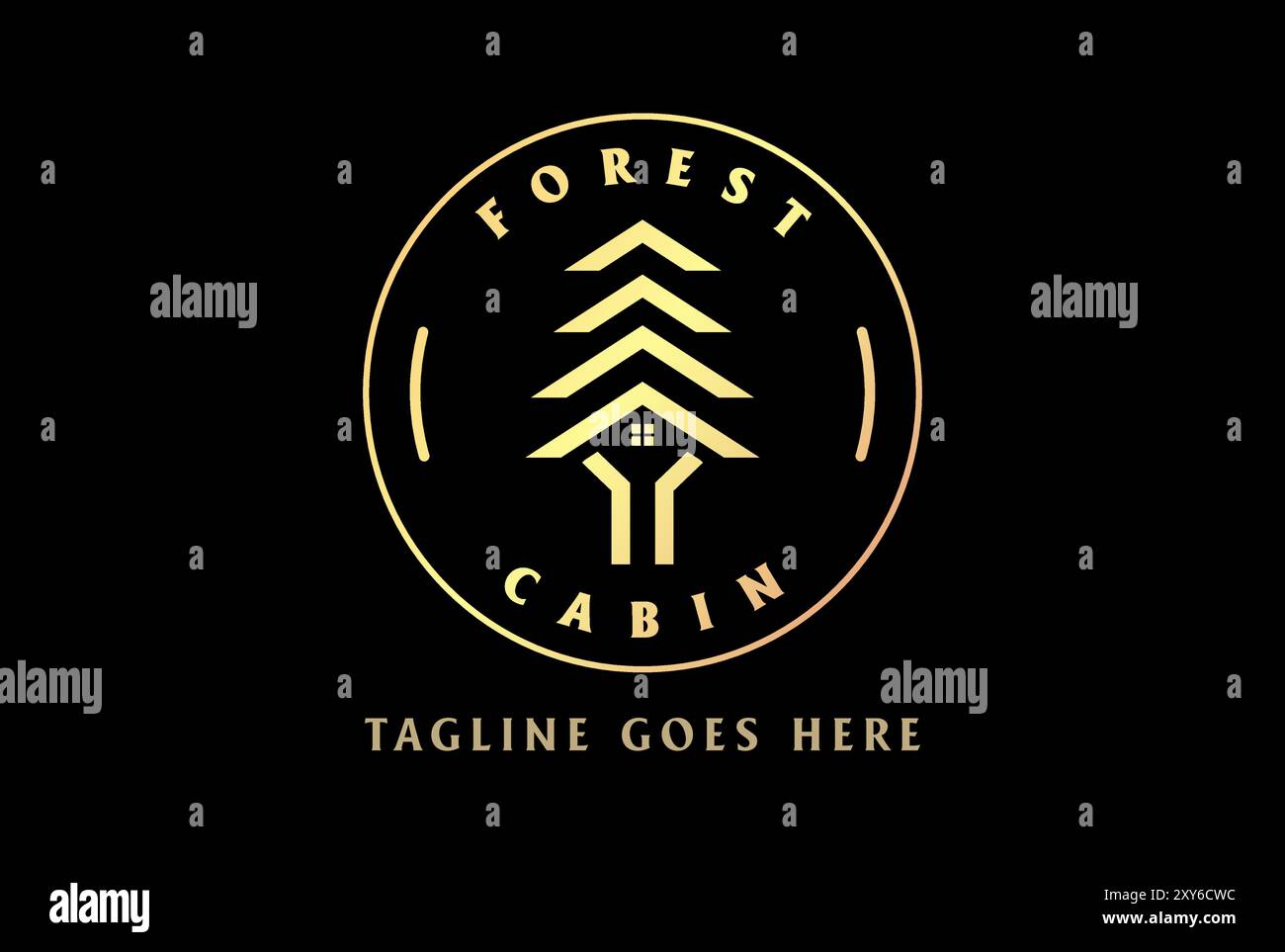 Elegant Luxury Tree House or Forest Cabin for Real Estate Chalet Logo ...