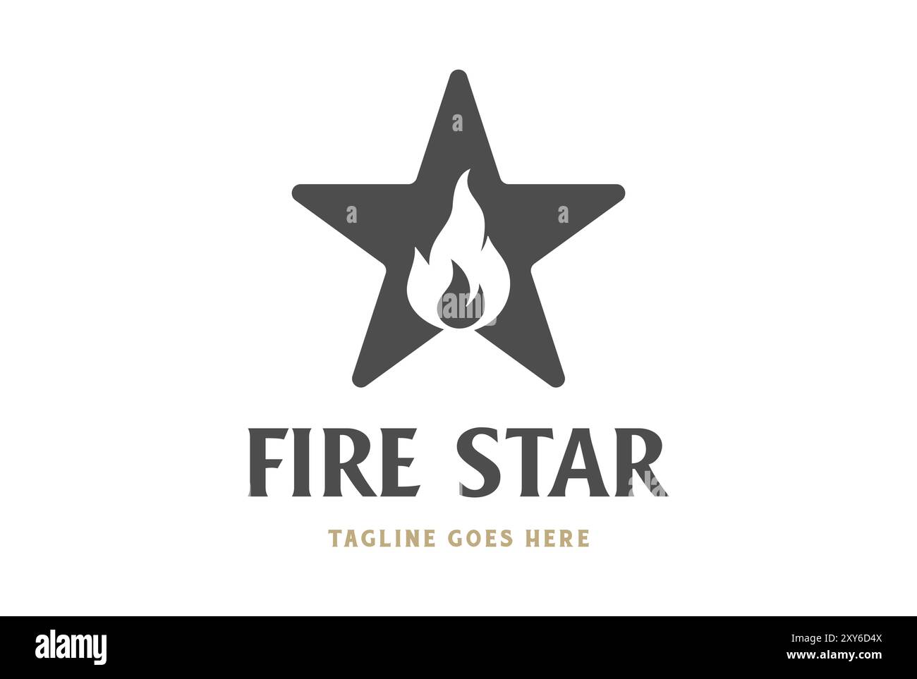 Vintage Simple Minimalist Star with Flame Fire Burn Logo Design Vector ...