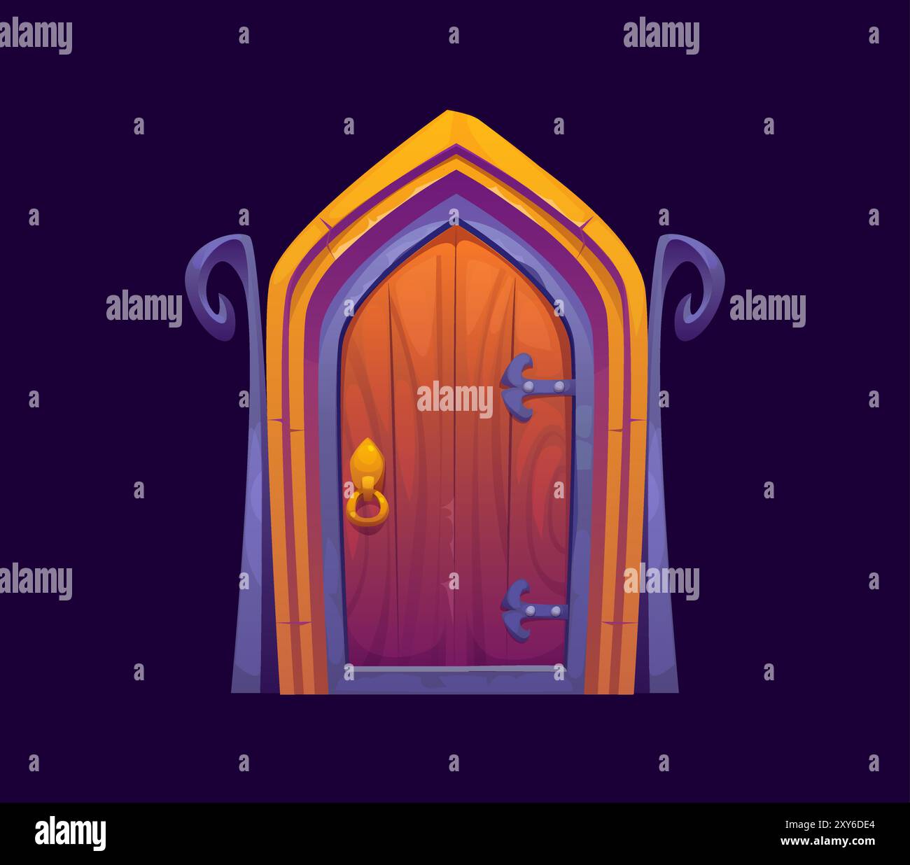 Fantasy magic portal gate door, witchcraft game asset. Cartoon vector ...