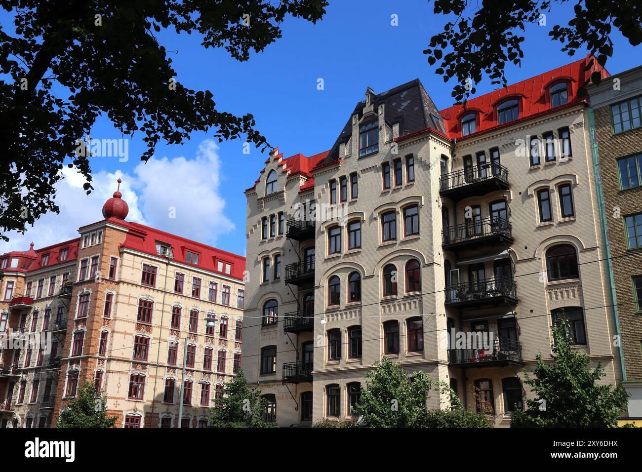 Gothenburg city in Sweden. Street view of Olivedal district Stock Photo ...