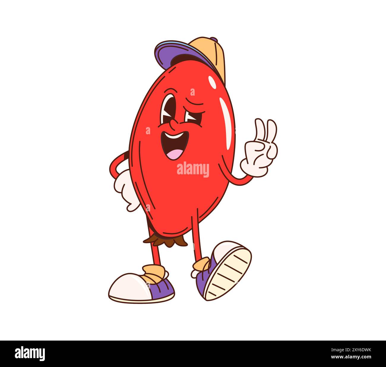 Retro groovy rosehip berry character. Isolated cartoon vector cool red ...