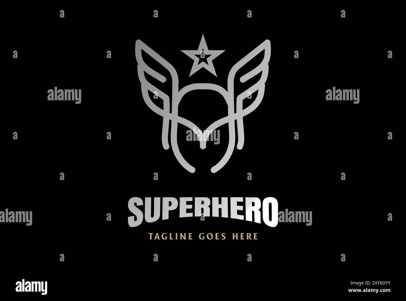 Warrior Knight Odin Head Wings Superhero Head Logo Design Vector Stock ...