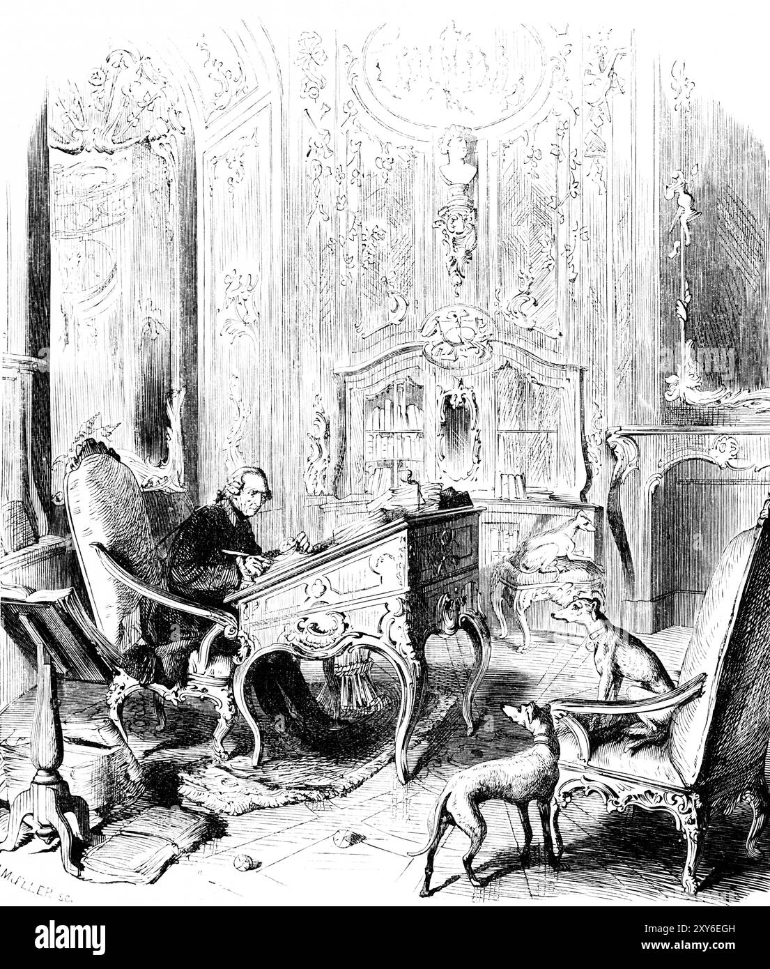 Study of King Frederick II the Great in Sanssouci Palace, Hohenzollern ...