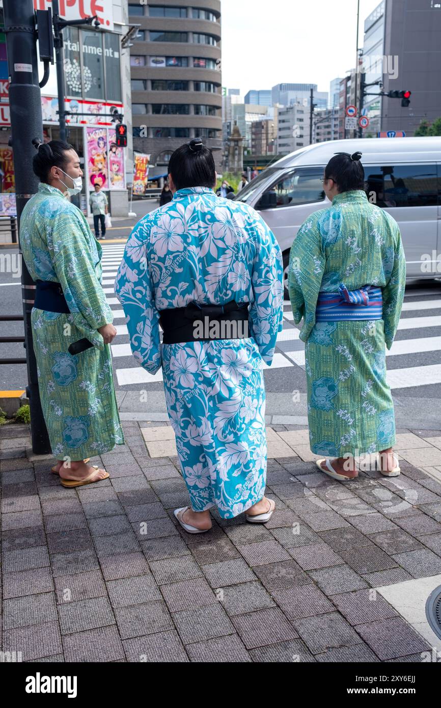 Sumo Wrestlers wearing Kimonos in Akihabara Tokyo Japan Stock Photo - Alamy
