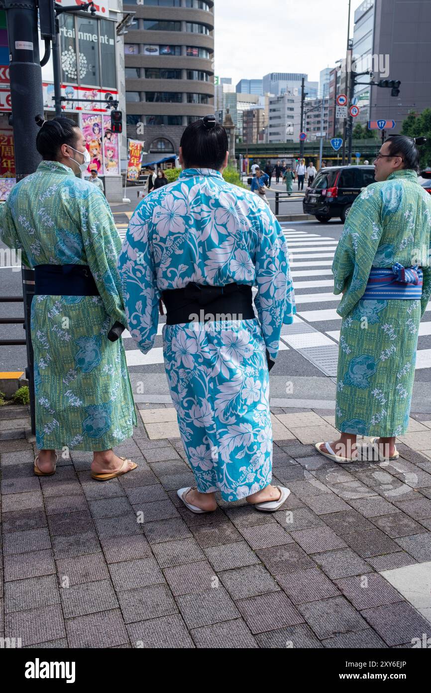 Sumo Wrestlers wearing Kimonos in Akihabara Tokyo Japan Stock Photo - Alamy