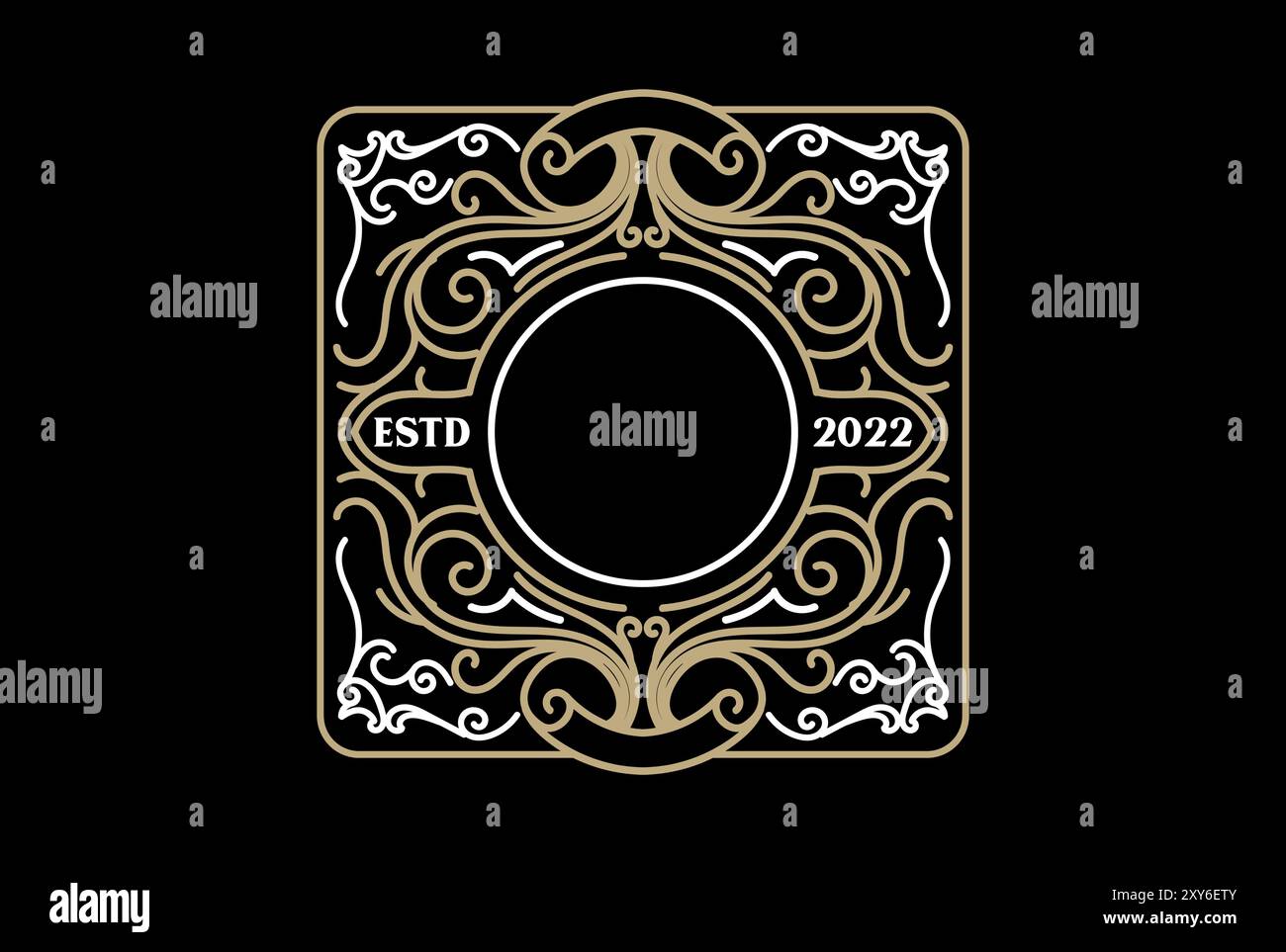 Square Old Royal Border Frame Badge Emblem Label Logo Design Vector ...