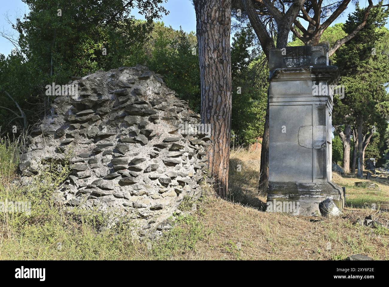 Ancient grave monuments, trees Stock Photo - Alamy