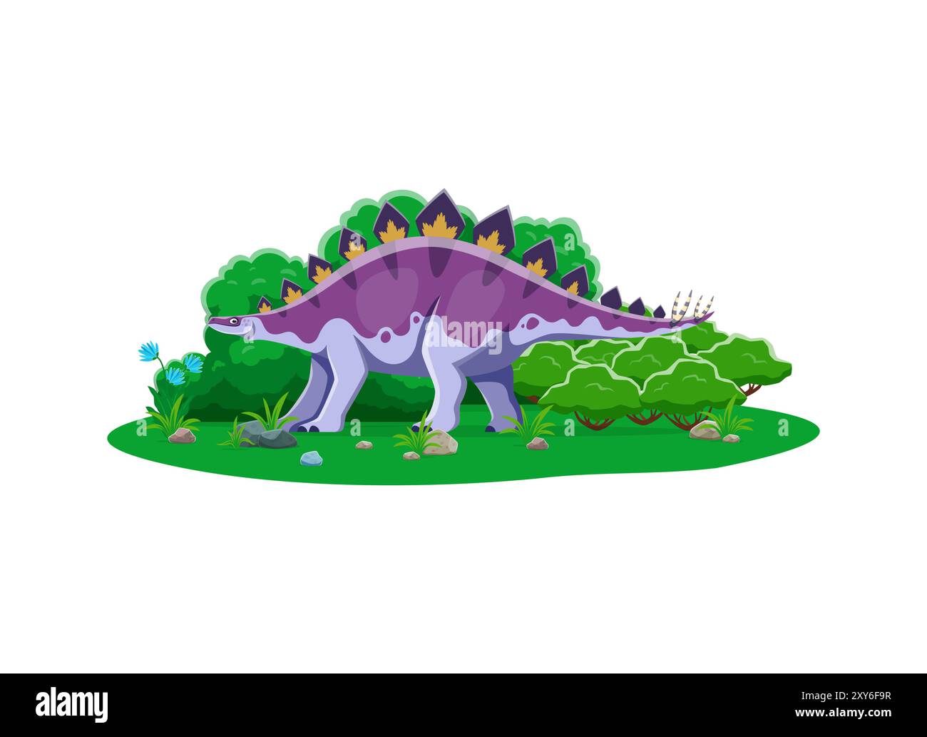 Dravidosaurus prehistoric dinosaur cartoon character. Isolated vector ...