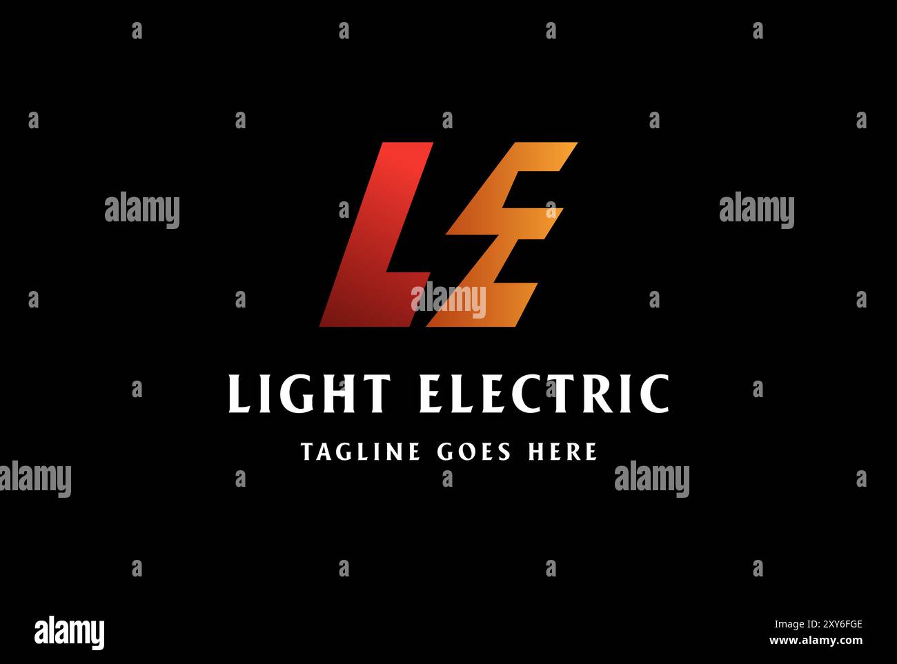 Initial Letter LE for Light Electric Electrical Logo Design Vector ...