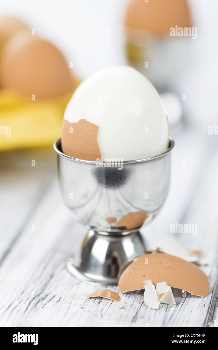 Some bolied Eggs (selective focus) as detailed close-up shot Stock ...