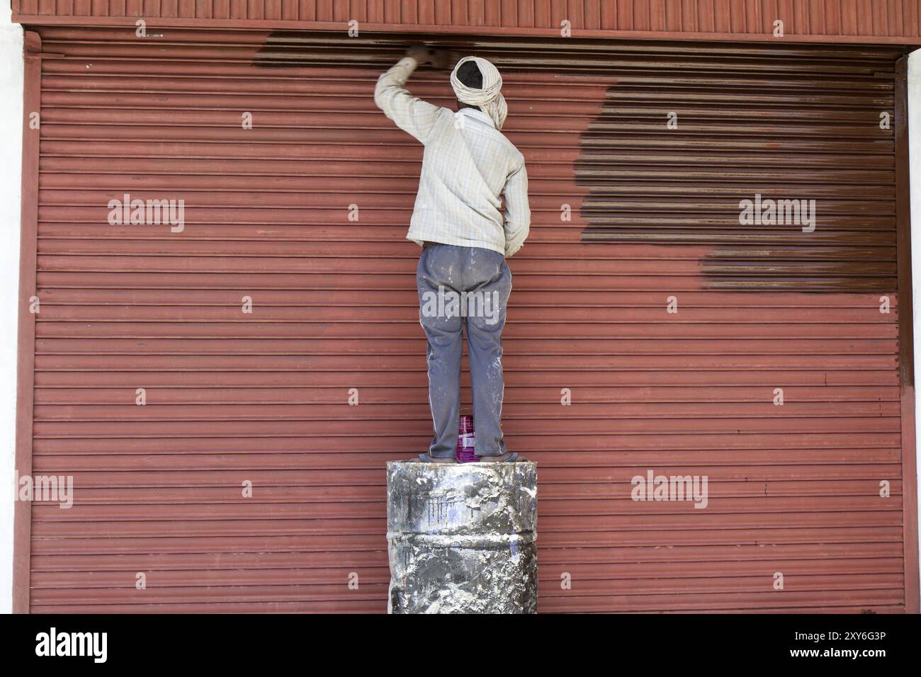 Painter in India Stock Photo - Alamy
