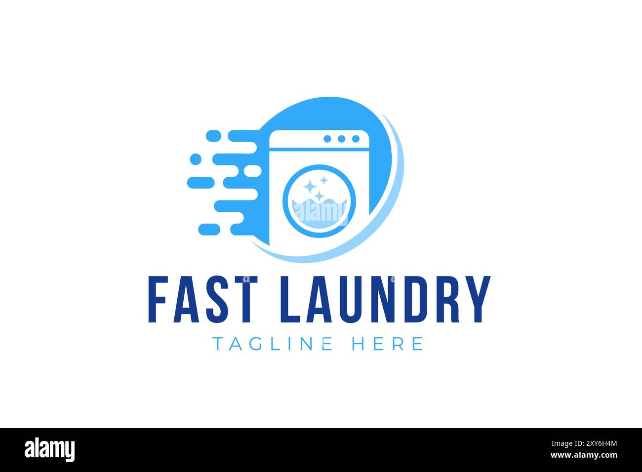 Express laundry logo design template. Washing machine with fast effect ...