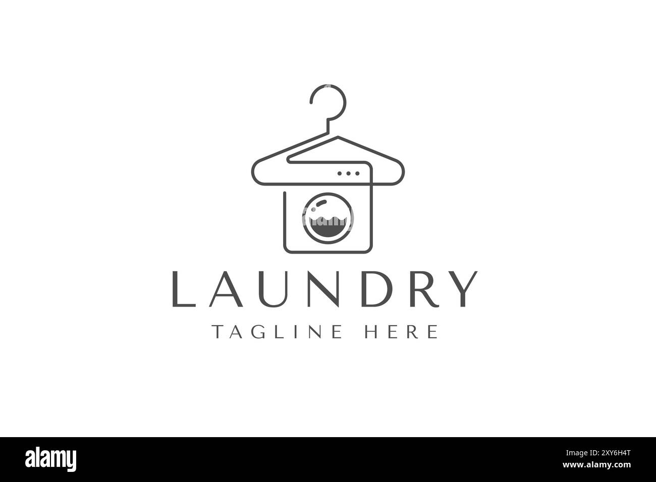 Laundry logo design template. Creative logo of hanger and washing ...