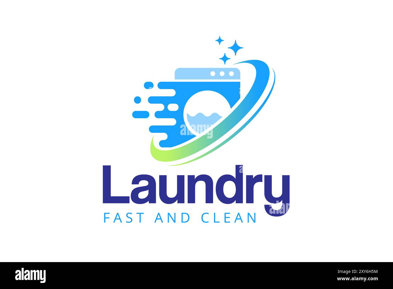 Express laundry logo design template. Washing machine with fast effect ...