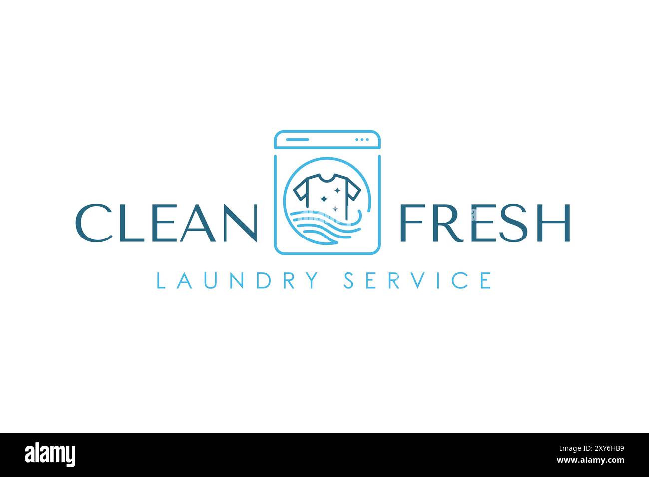 Creative simple laundry logo design template. Clothes, water, and ...