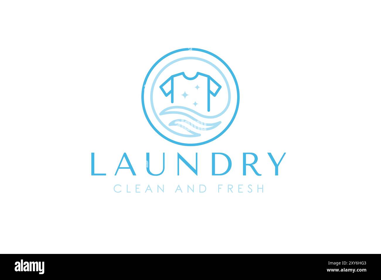 Creative simple laundry logo design template. Clothes, water, and ...