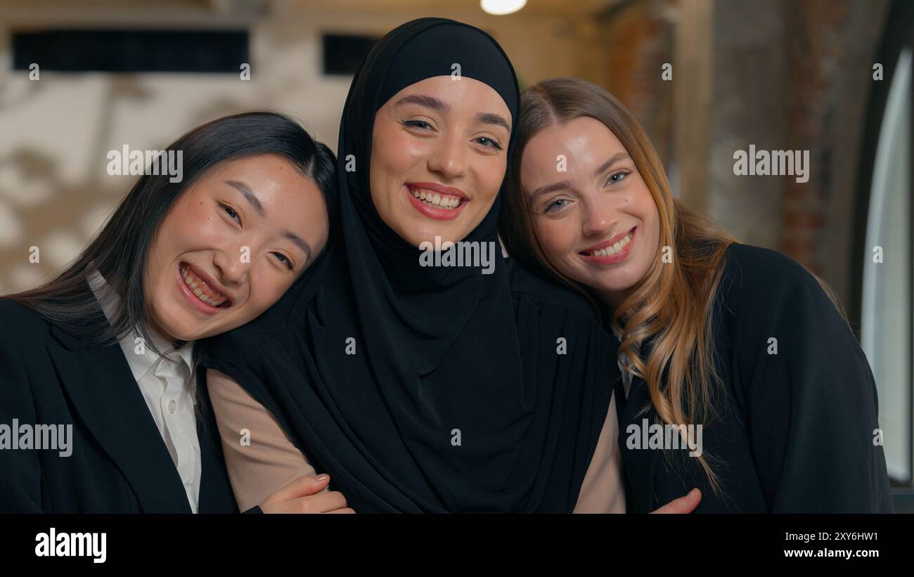Friends diversity businesswomen Arabian Islamic Muslim girl ...