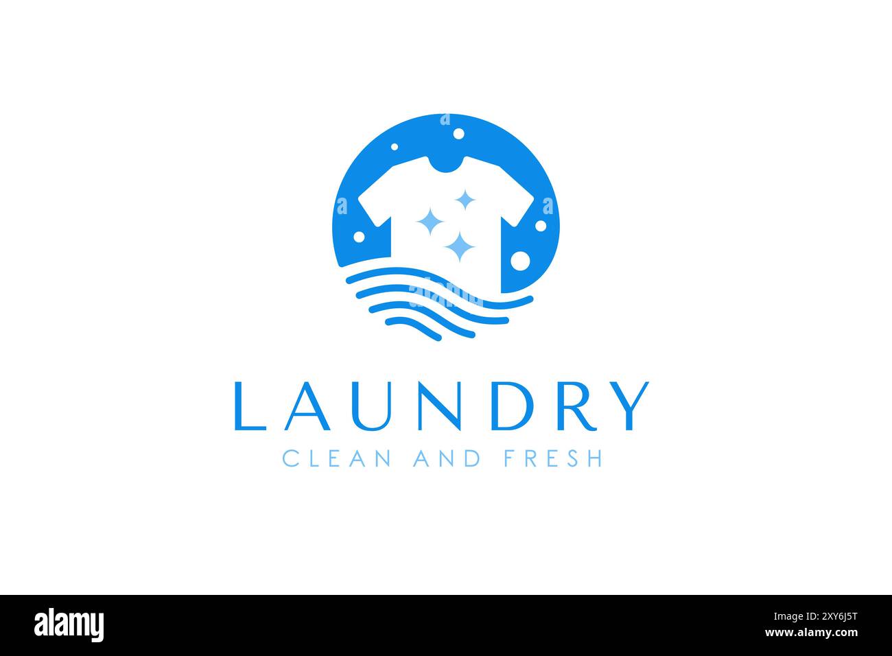 Creative simple laundry logo design template. Clothes, water, and ...