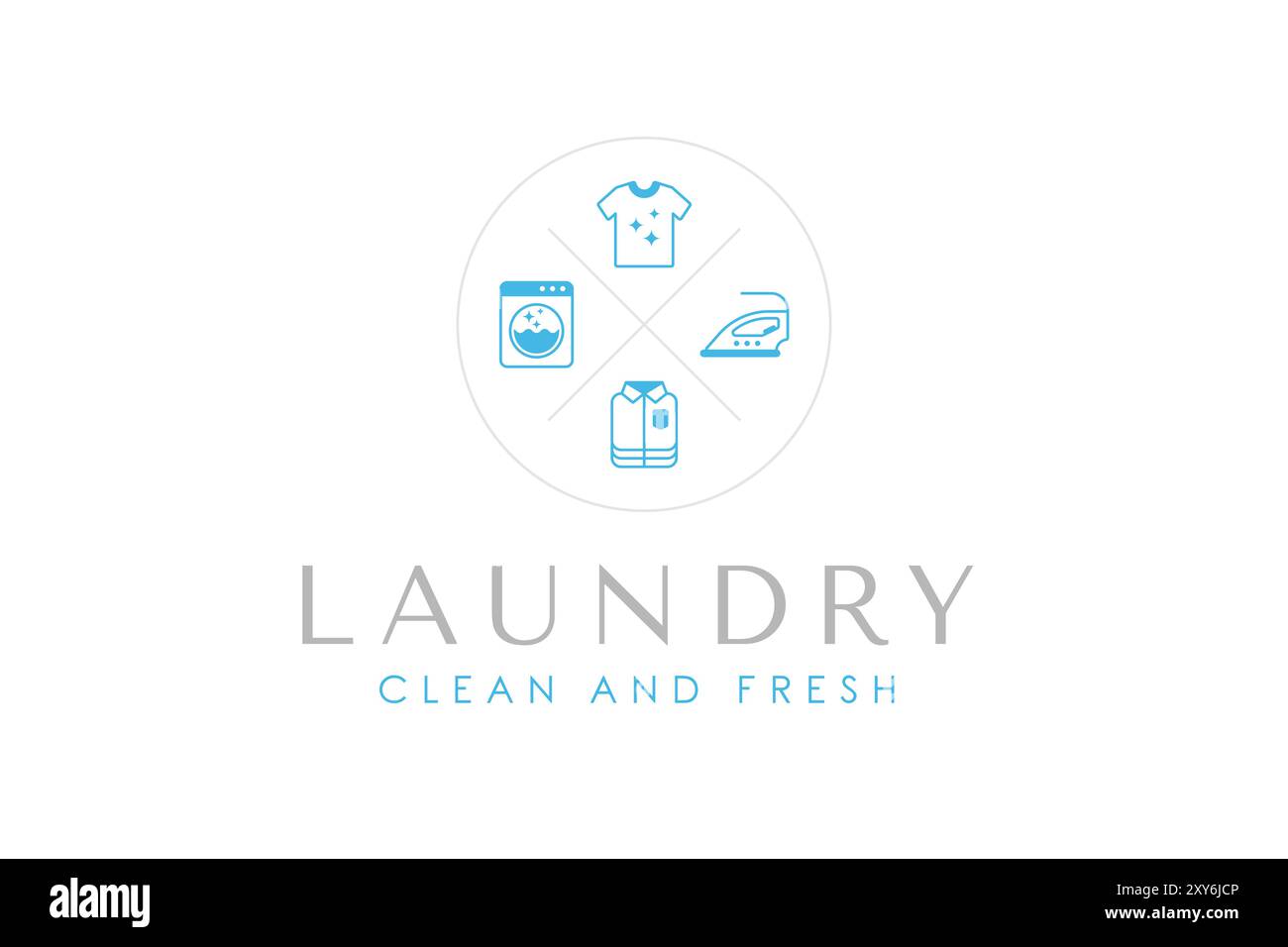 Laundry logo design template. Washing machine, clothes, iron, and ...