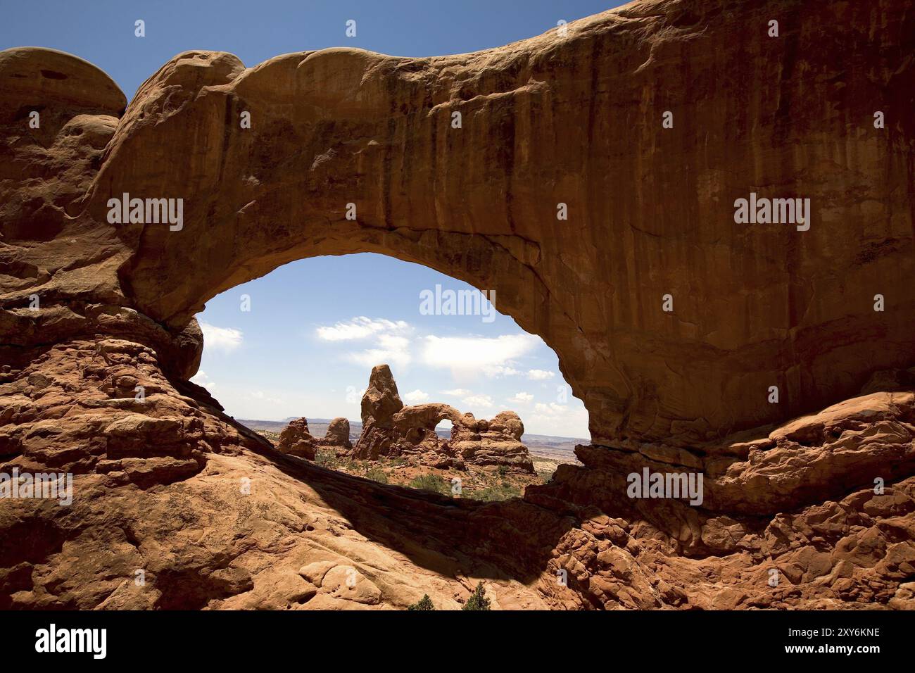 View of the Turret Arch through the North Window Stock Photo - Alamy