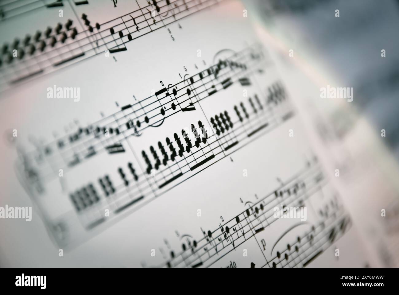 Sheet music of classical music up-close Stock Photo - Alamy