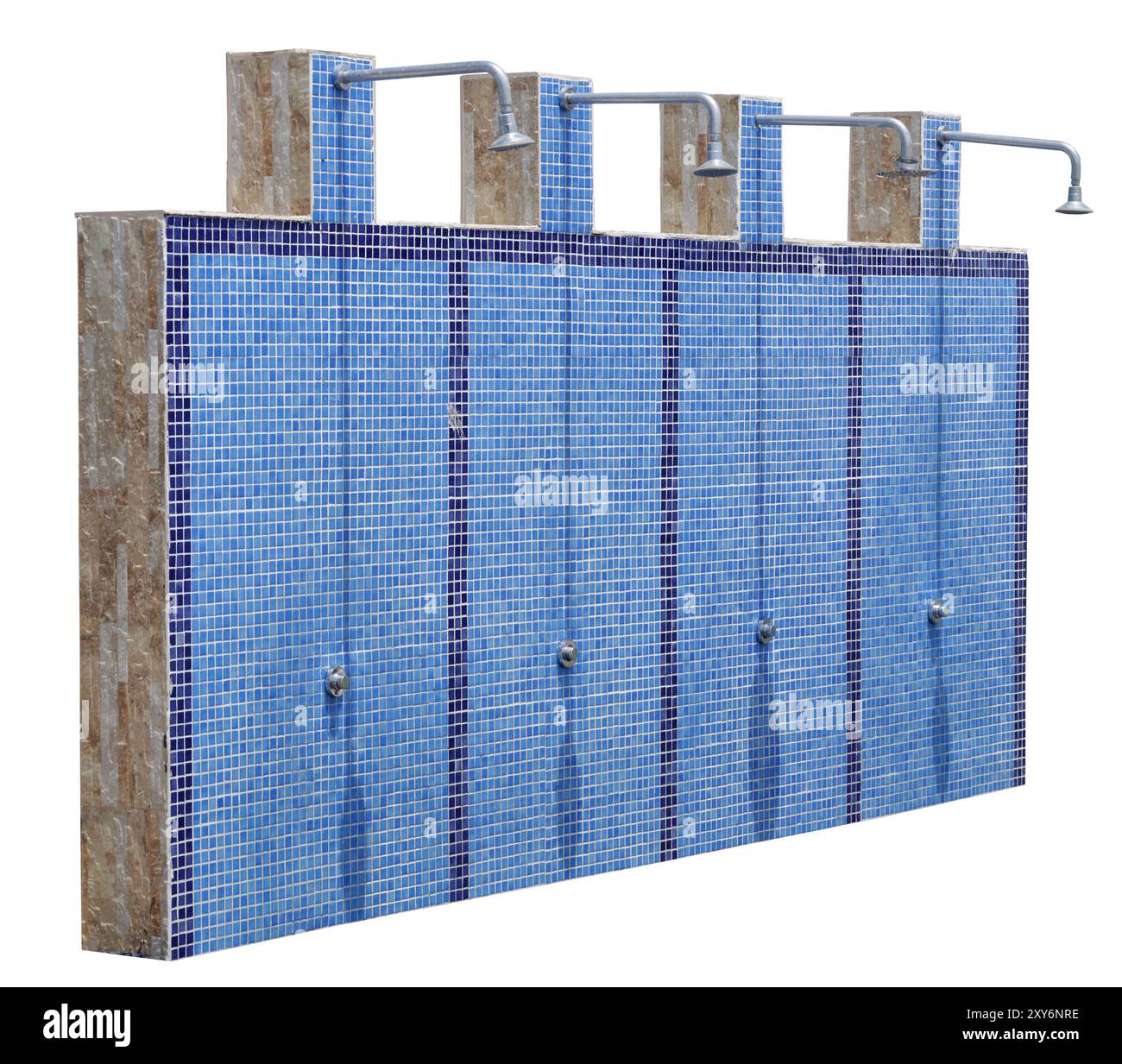 Shower on the beach with fresh water to wash off the sea salt. Isolated ...