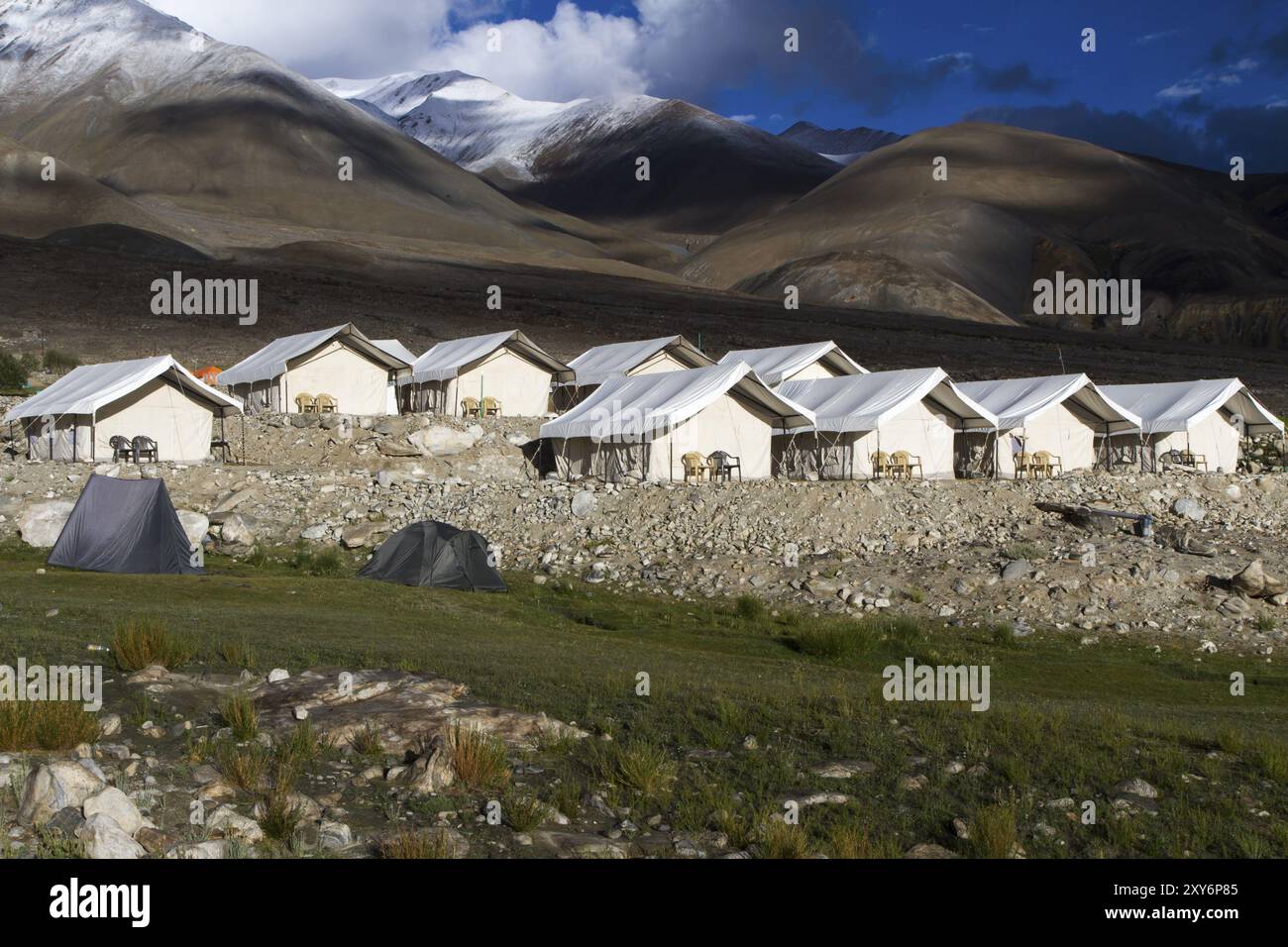 Camp at Lake Pangong in Ladakh, India, Asia Stock Photo - Alamy