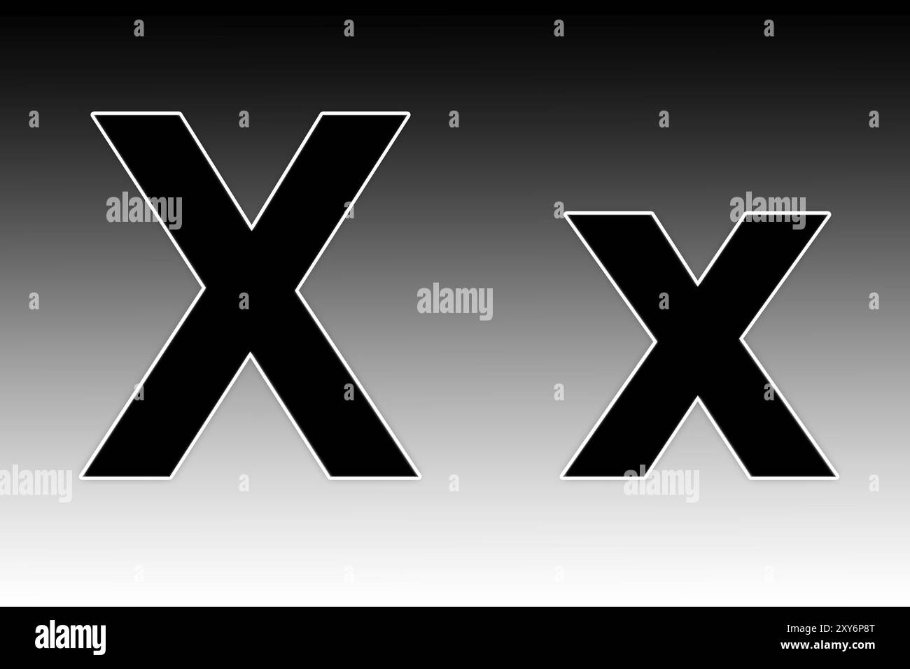 X alphabet font Black and White Stock Photos & Images - Alamy