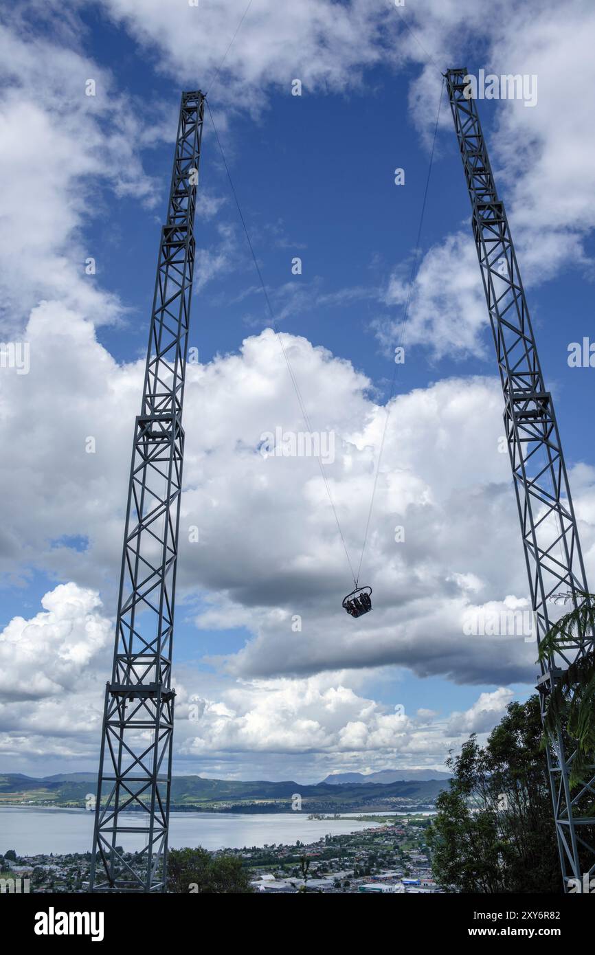 The Skyswing at Skyline Rotorua, North Island, New Zealand Stock Photo ...