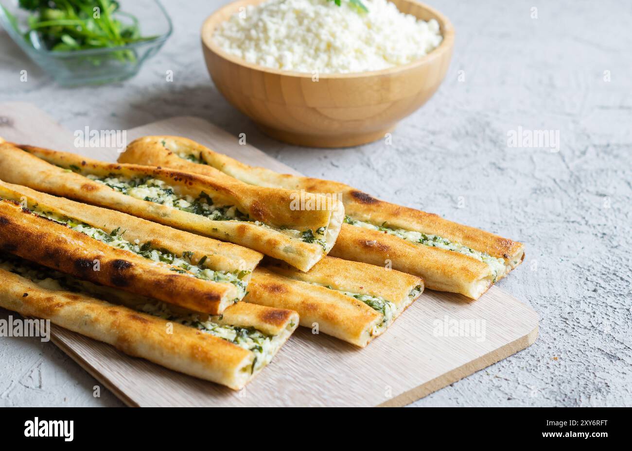 Traditional turkish food, pide with cottage cheese, turkish pastry ...