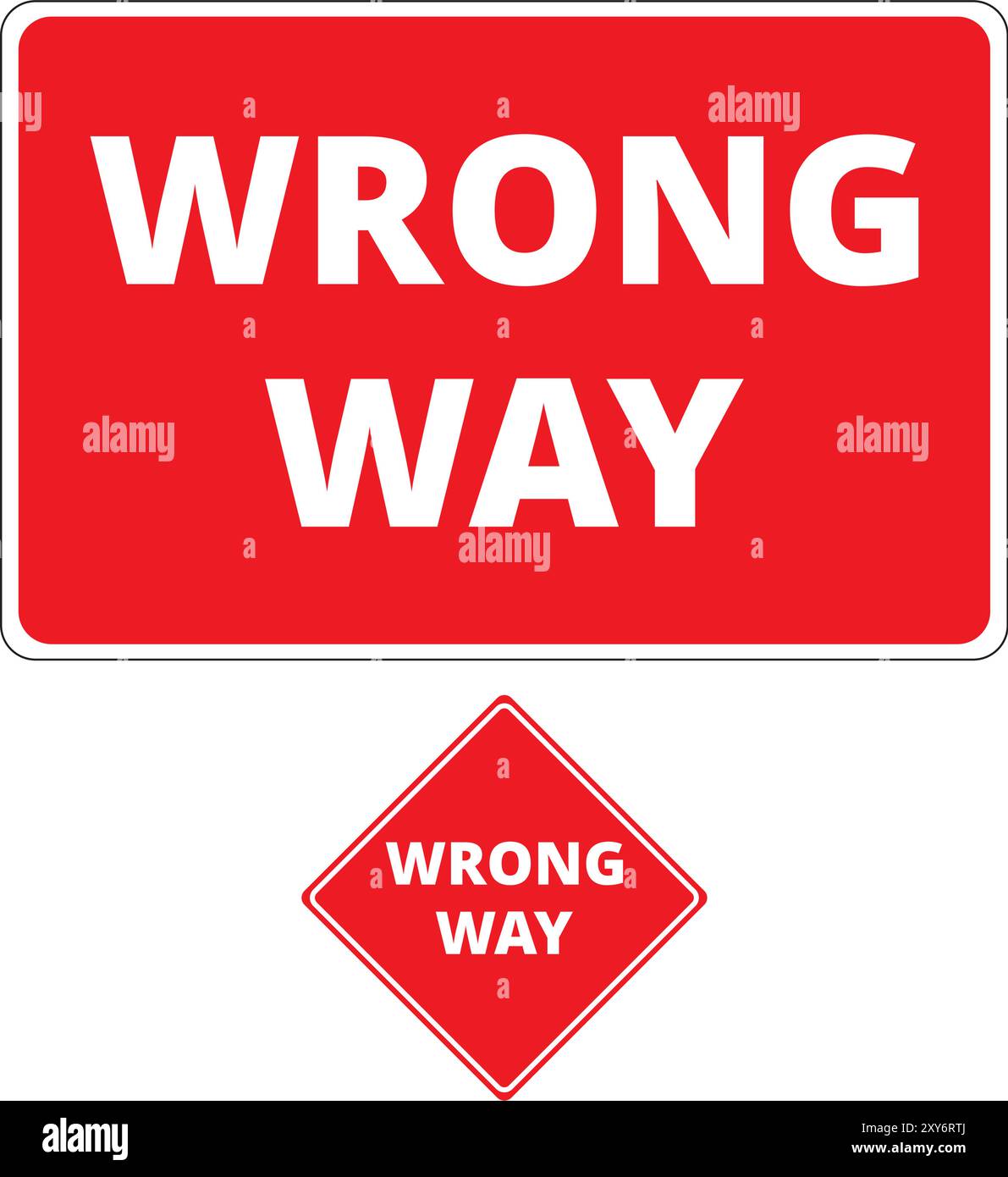 Red wrong way banners on a white background Stock Vector Image & Art - Alamy