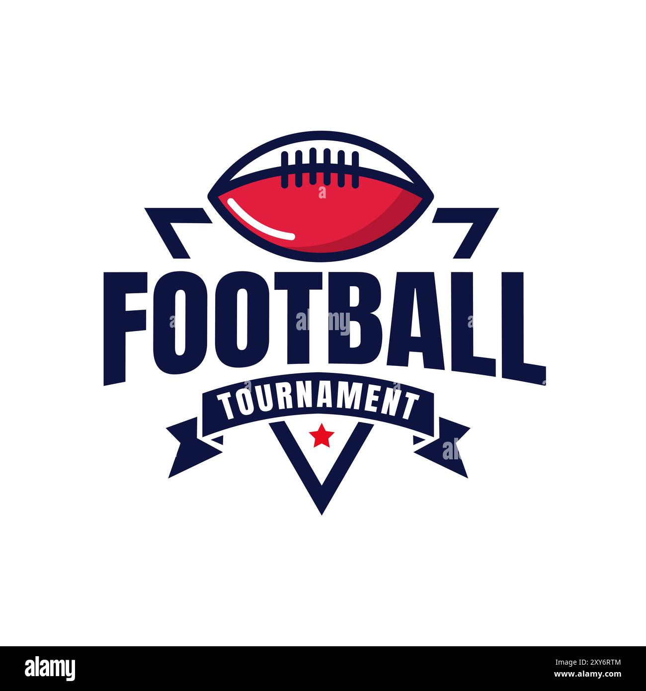 Modern design logo main elements of red American football ball ...