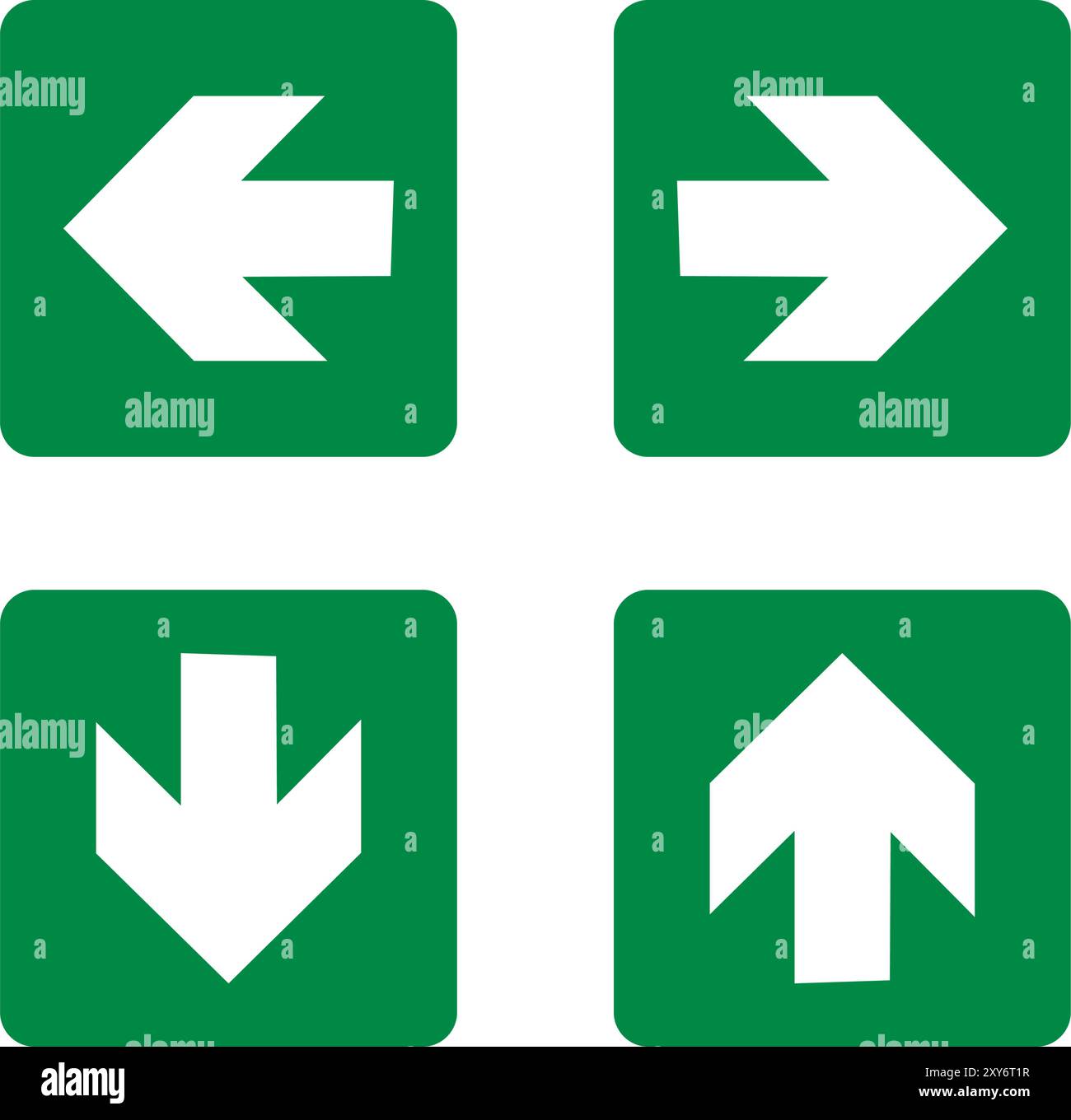 Green directional banners with white arrows on a white background Stock ...
