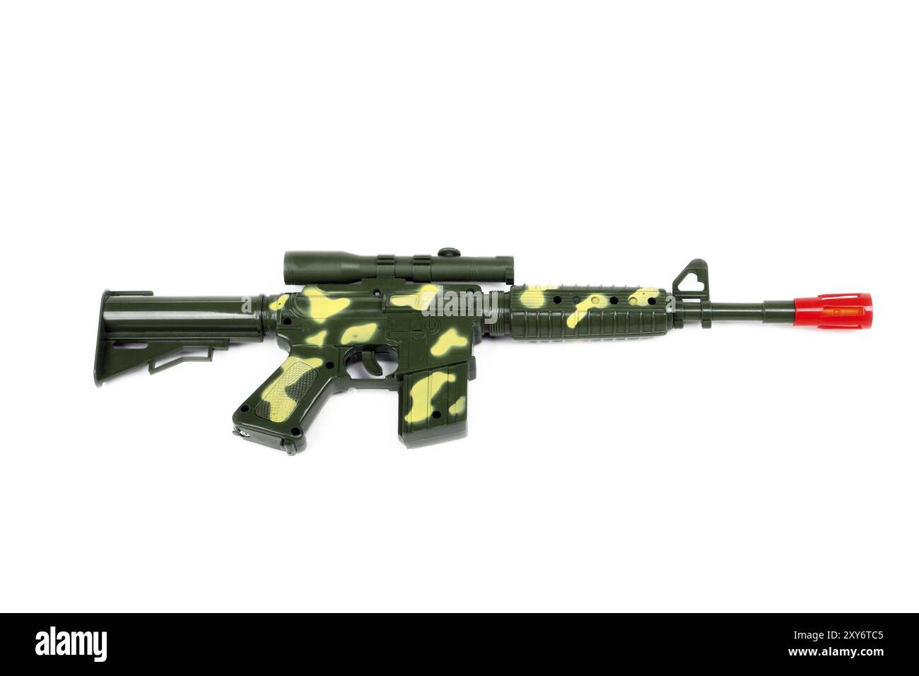 Handgun weapon, crime gun toy isolated on white Stock Photo - Alamy