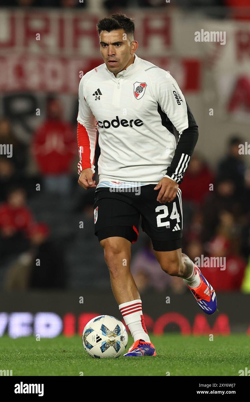 River Plate's defender Marcos Acuna during the warm up before the ...