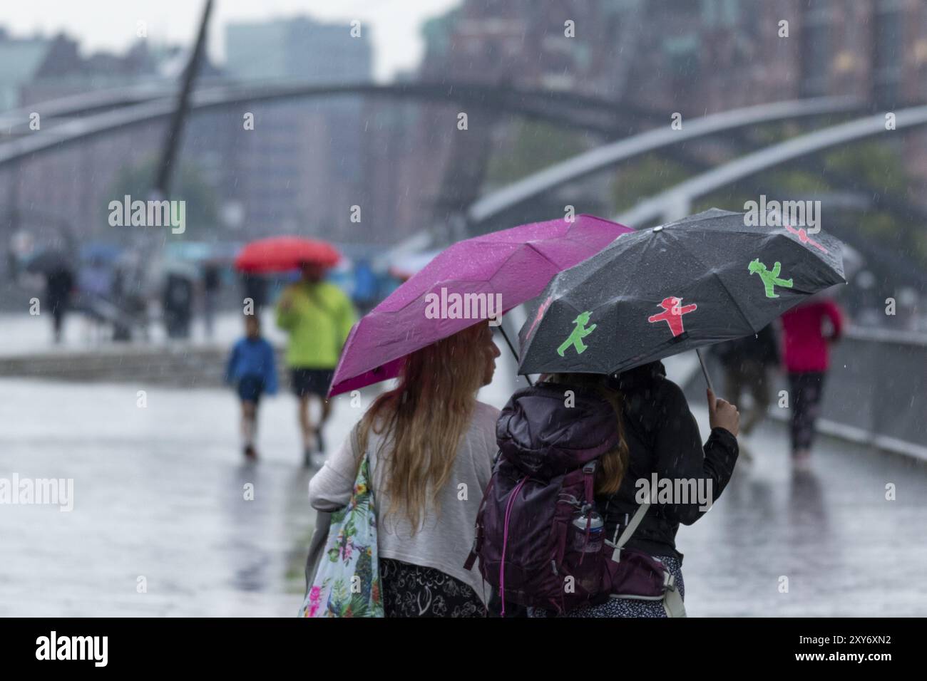 Symbolic picture weather, heavy rain in summer, thunderstorm ...