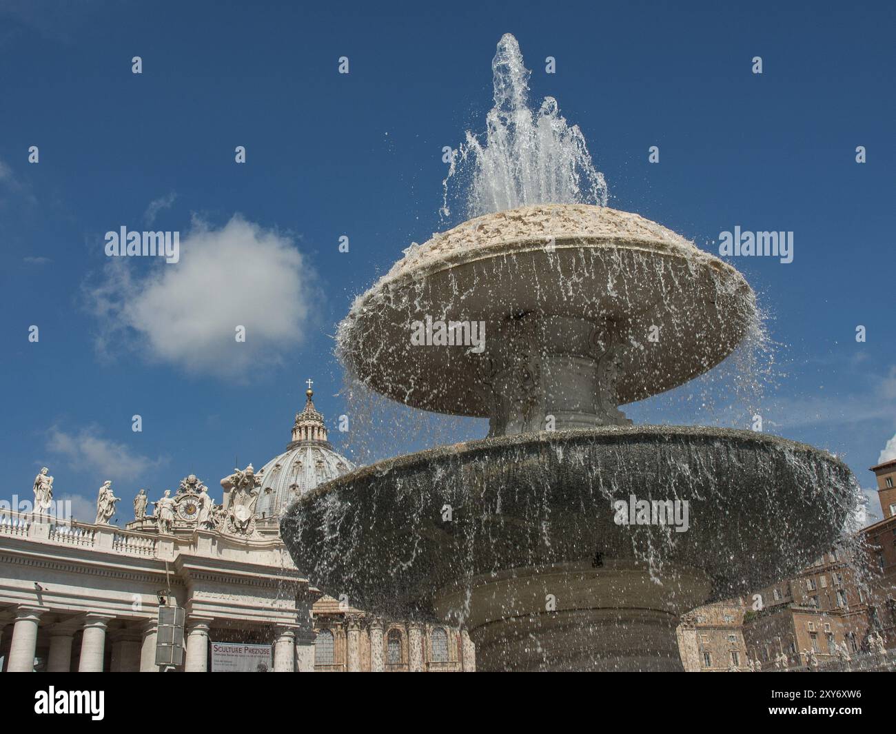 An impressive fountain in the centre of an ancient architectural ...